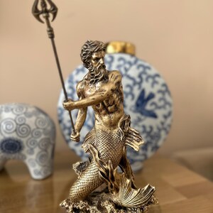 Poseidon Statue Greek Mythology God, Sea King Figurine - Etsy