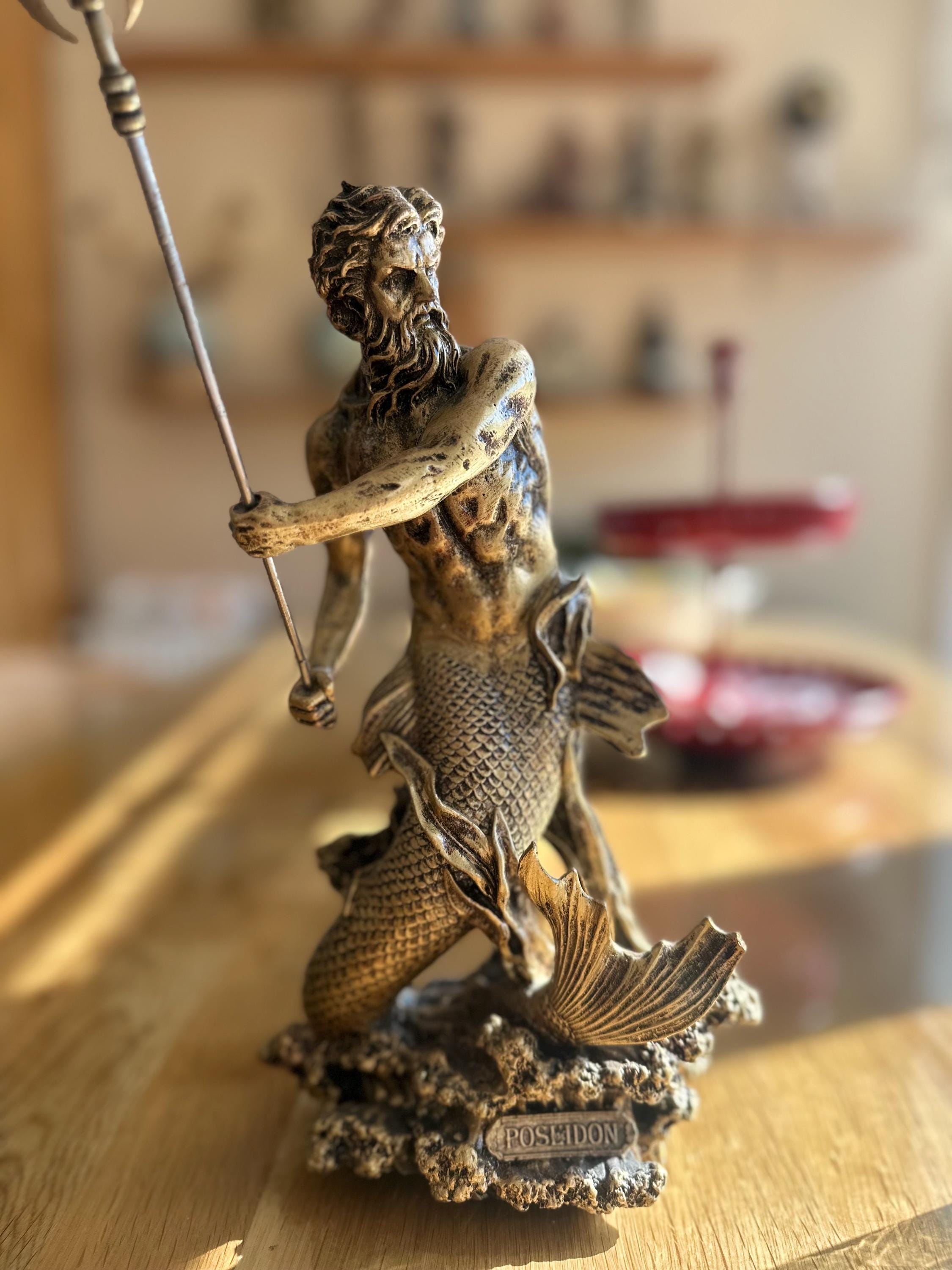 Poseidon Statue Greek Mythology God, Sea King Figurine - Etsy