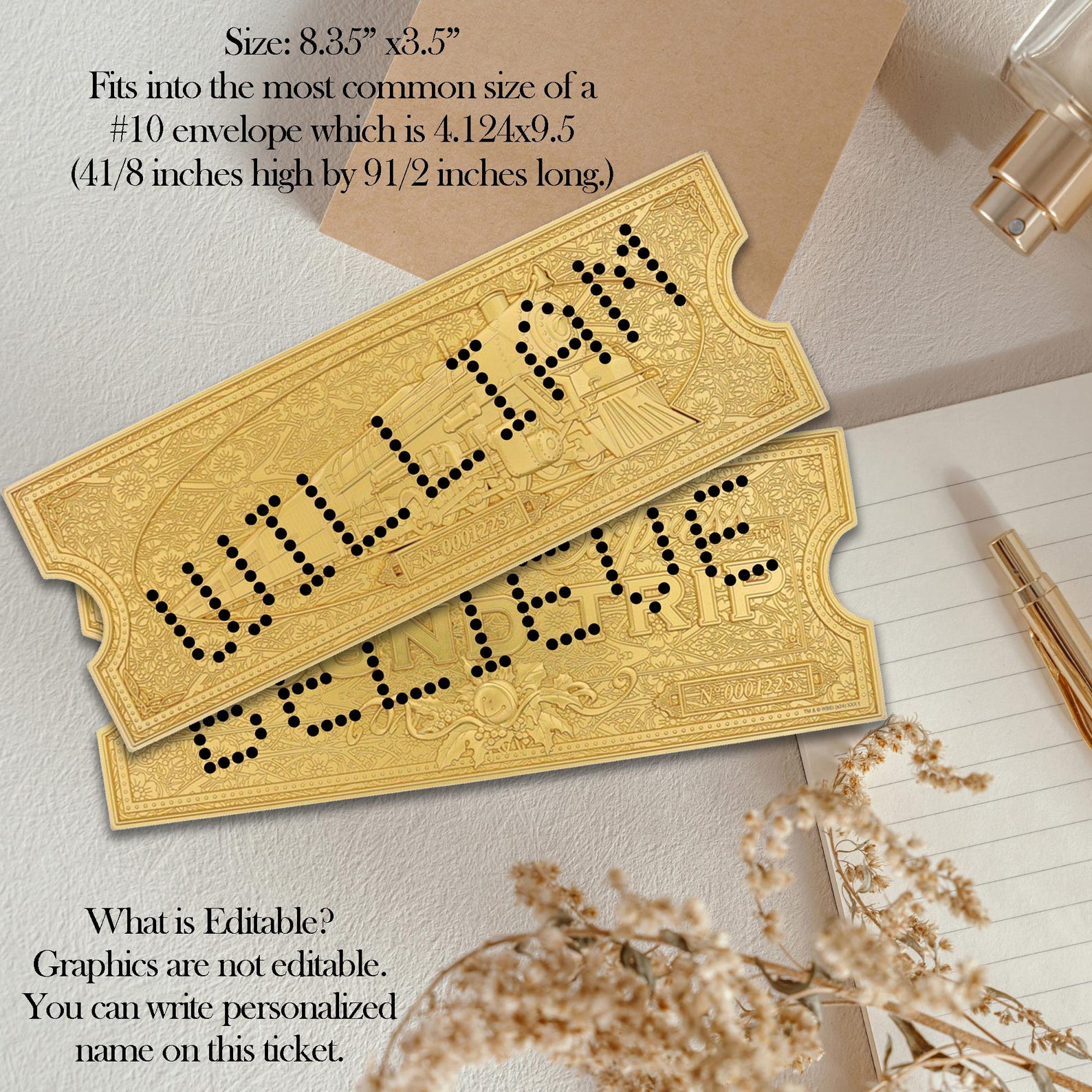 Personalized Polar Express Ticket: Editable North Pole Design (digital ...