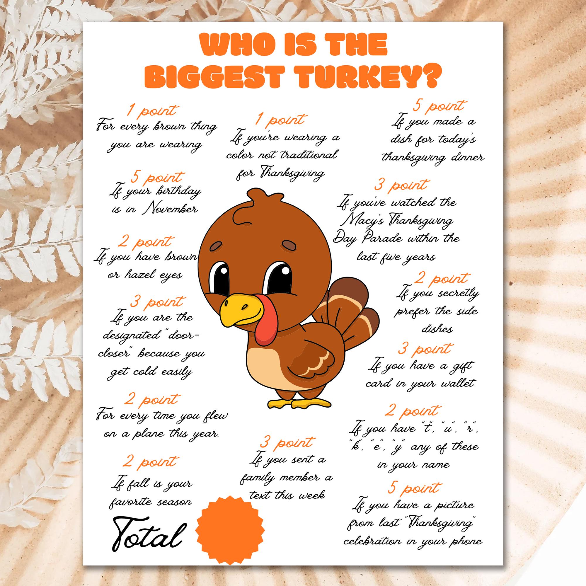 Printable Thanksgiving Game, Family Thanksgiving Game, Dinner Table ...