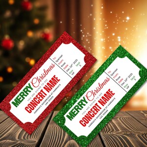 Editable Christmas Concert Ticket Template, Surprise Gift (digital ...