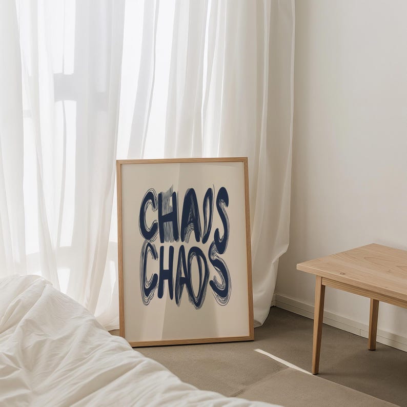 Chaos Poster Wavy Print Large Printable Aesthetic Room Decor Trendy ...