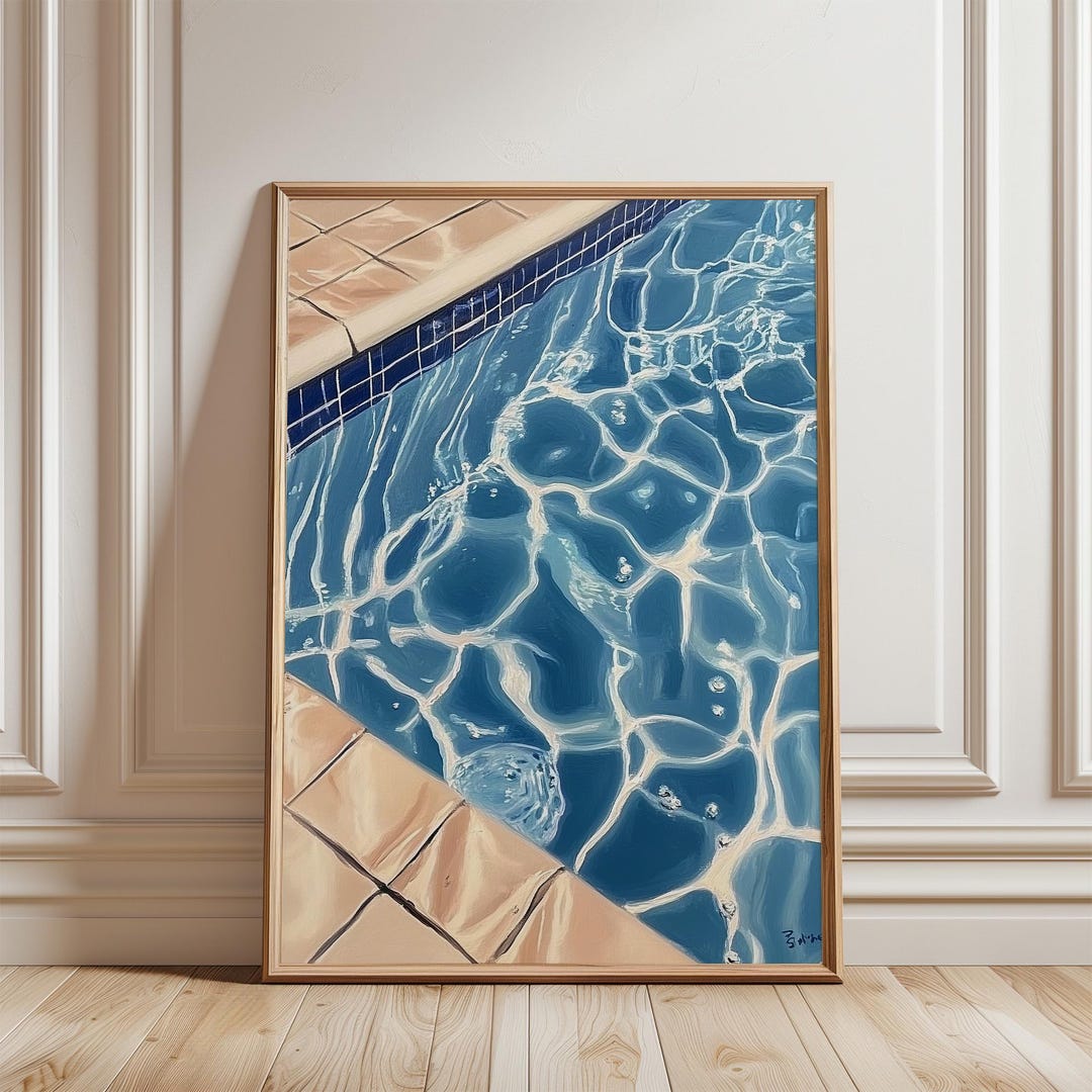 Underwater Swimming Pool Print: Minimalist Summer Wall Art (digital ...