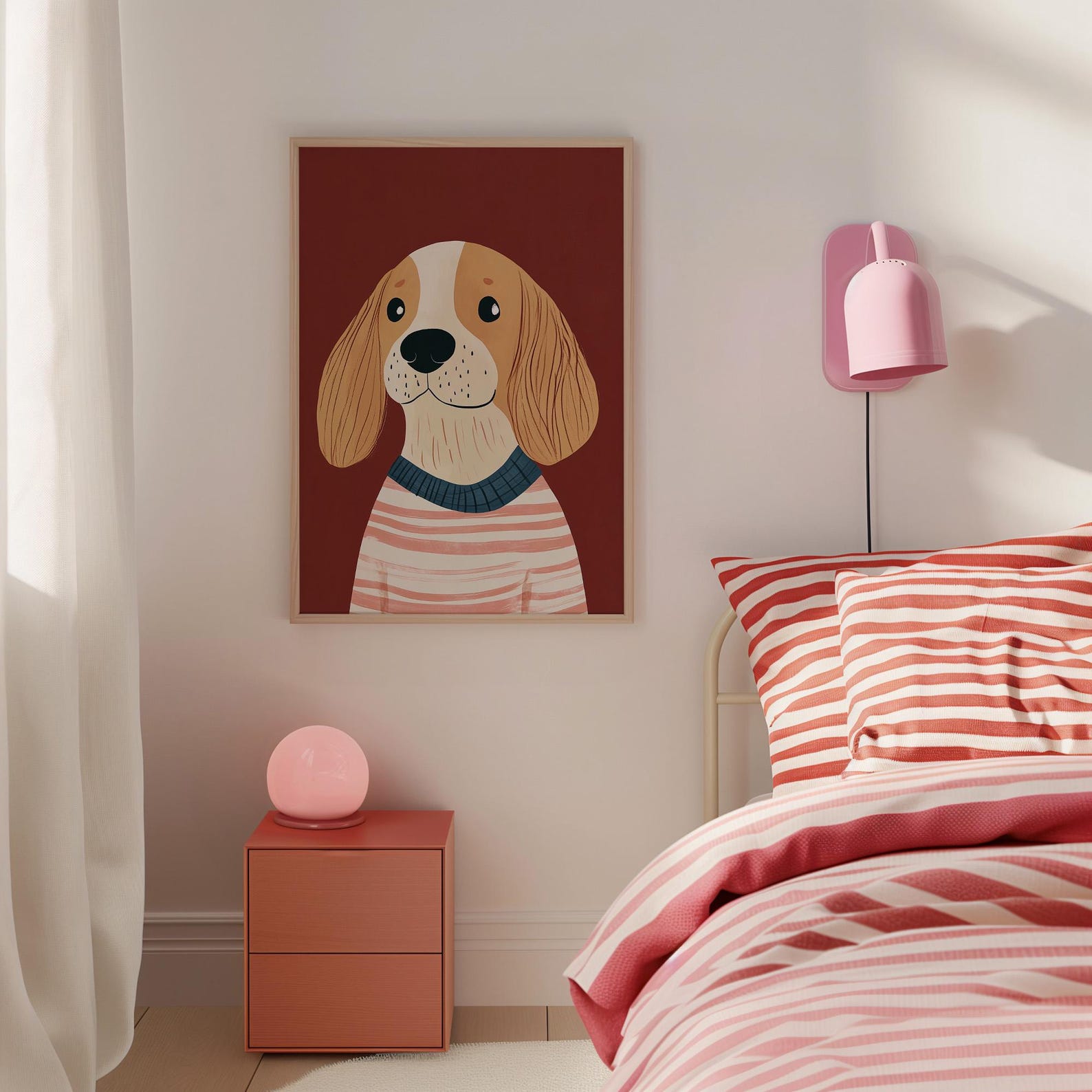 Cute Dog Wall Art Print, Kids Room Decor, Nursery Animal Art, Dog Lover ...