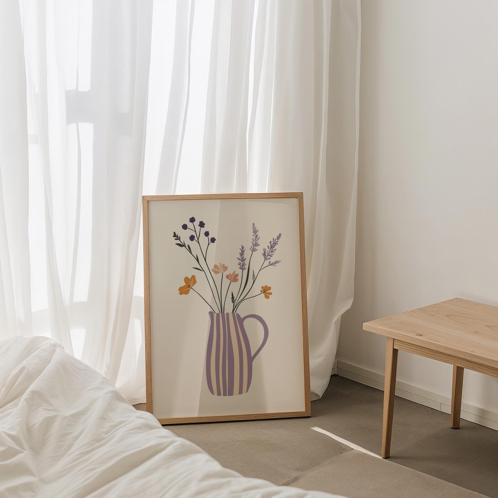 Pastel Floral Vase Print: Abstract Botanical Art (digital Download) - Etsy
