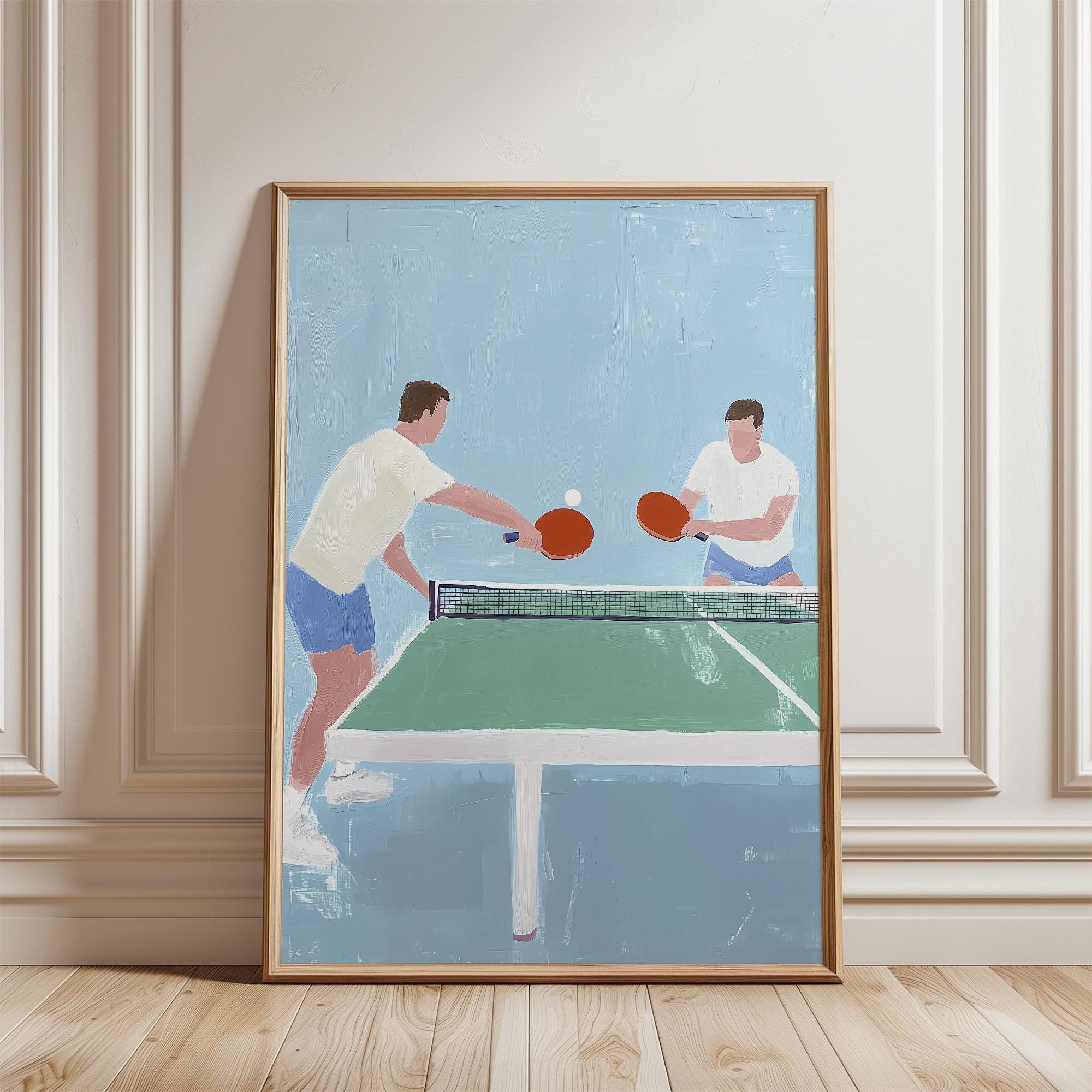 Mid Century Table Tennis Art Print: Game Room Decor (digital Download ...