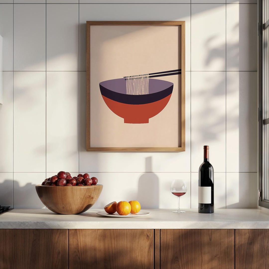 Retro Ramen Print: Trendy Kitchen Food Art (digital Download) - Etsy