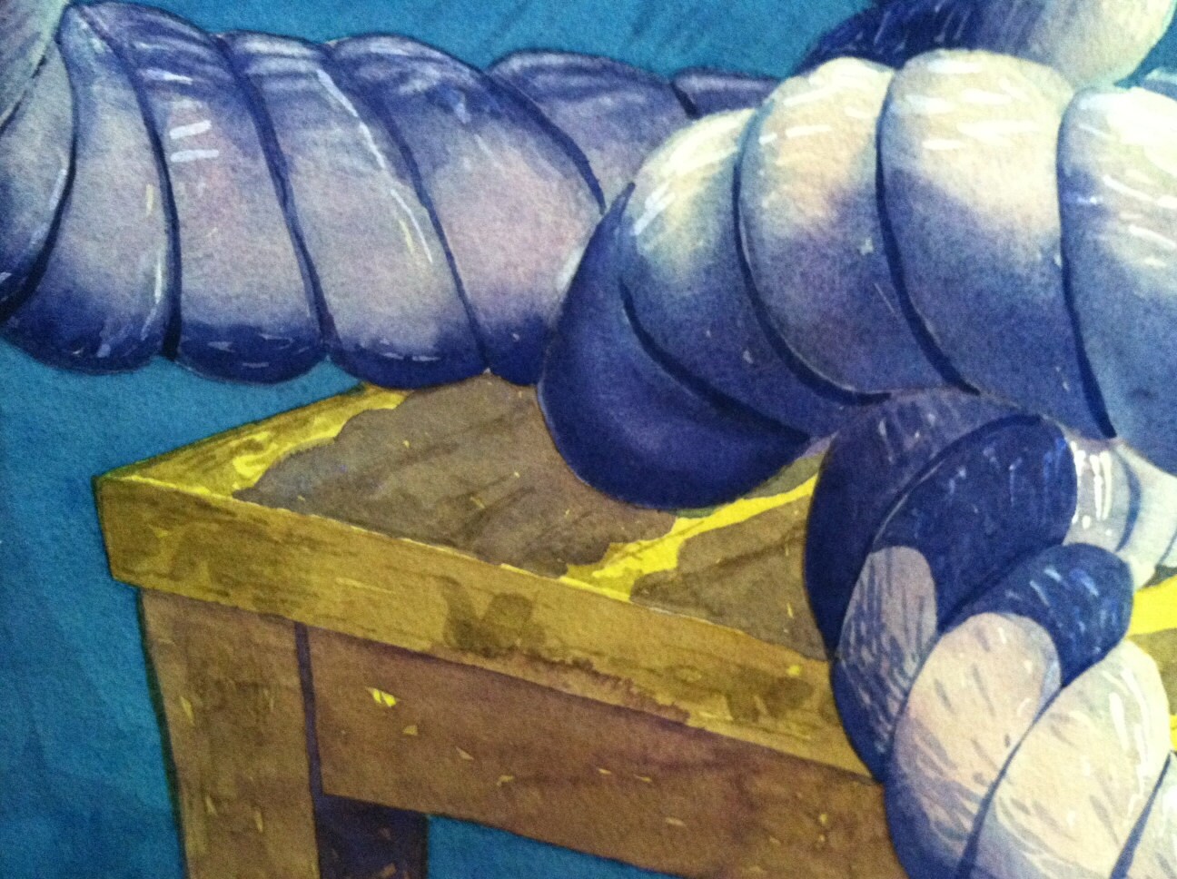 Original Watercolor Still Life Rope on a Yellow Chair - Etsy