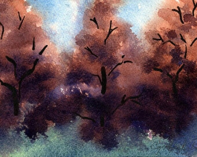 Treeline, Original Watercolor, 8 X 10 - Etsy