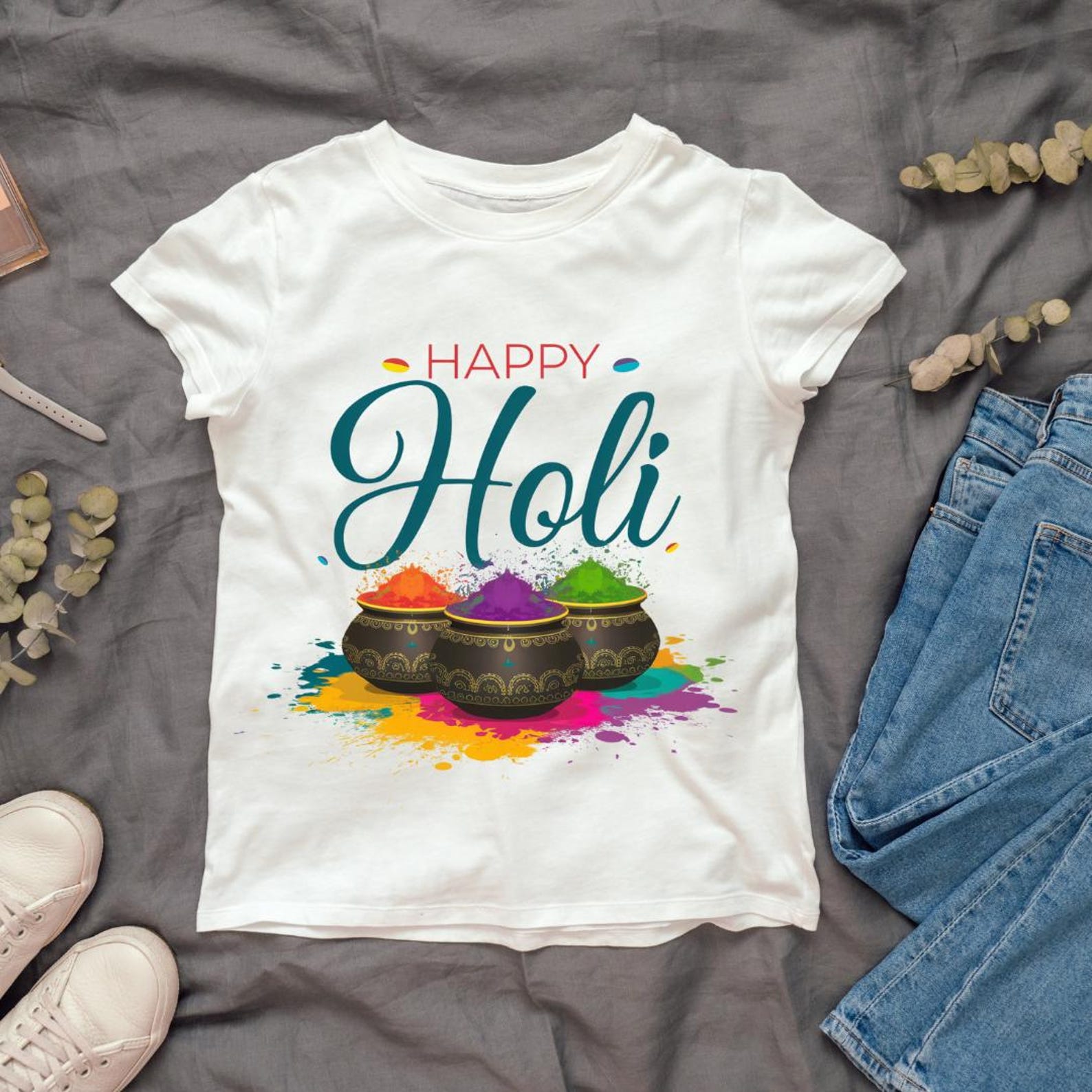Happy Holi Shirt Hindu Festival of Colors Matching Family Sweatshirt ...