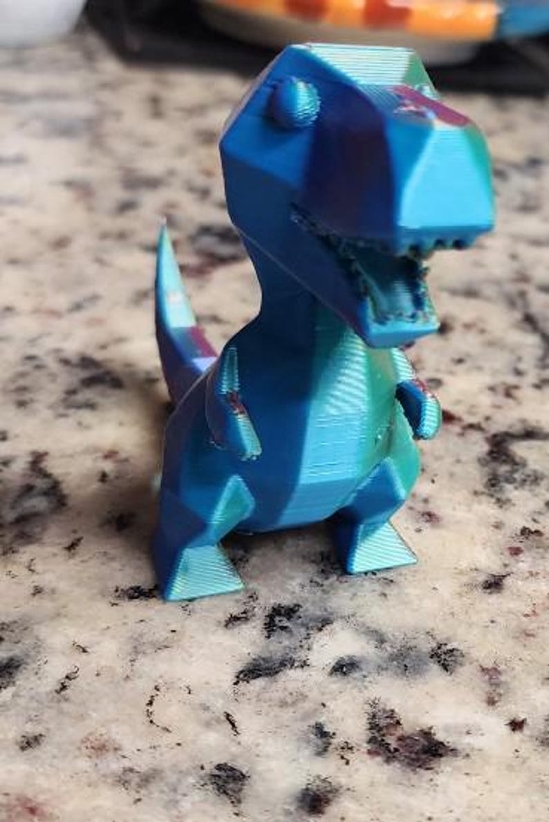 Cute Low-poly T-rex Dinosaur Figurine – Multicolor 3D Printed Toy ...