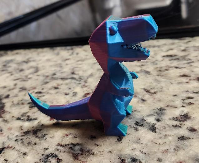 Cute Low-poly T-rex Dinosaur Figurine – Multicolor 3D Printed Toy ...