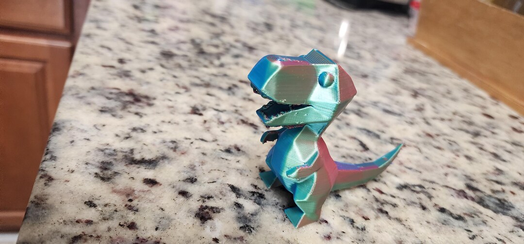 Cute Low-poly T-rex Dinosaur Figurine – Multicolor 3D Printed Toy ...