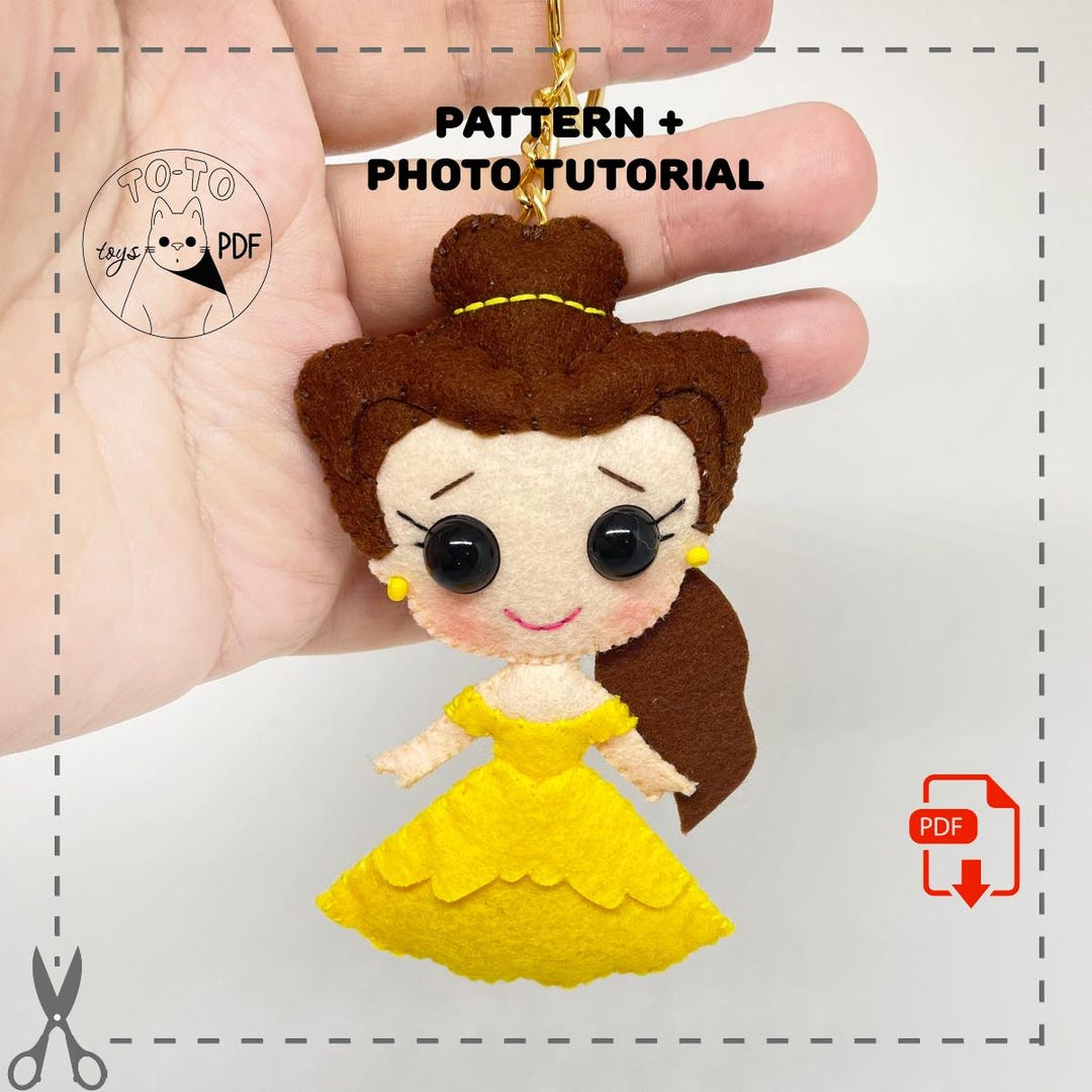 Felted Princess in Yellow Sewing Pattern. Toy From Cartoon, Gift for ...