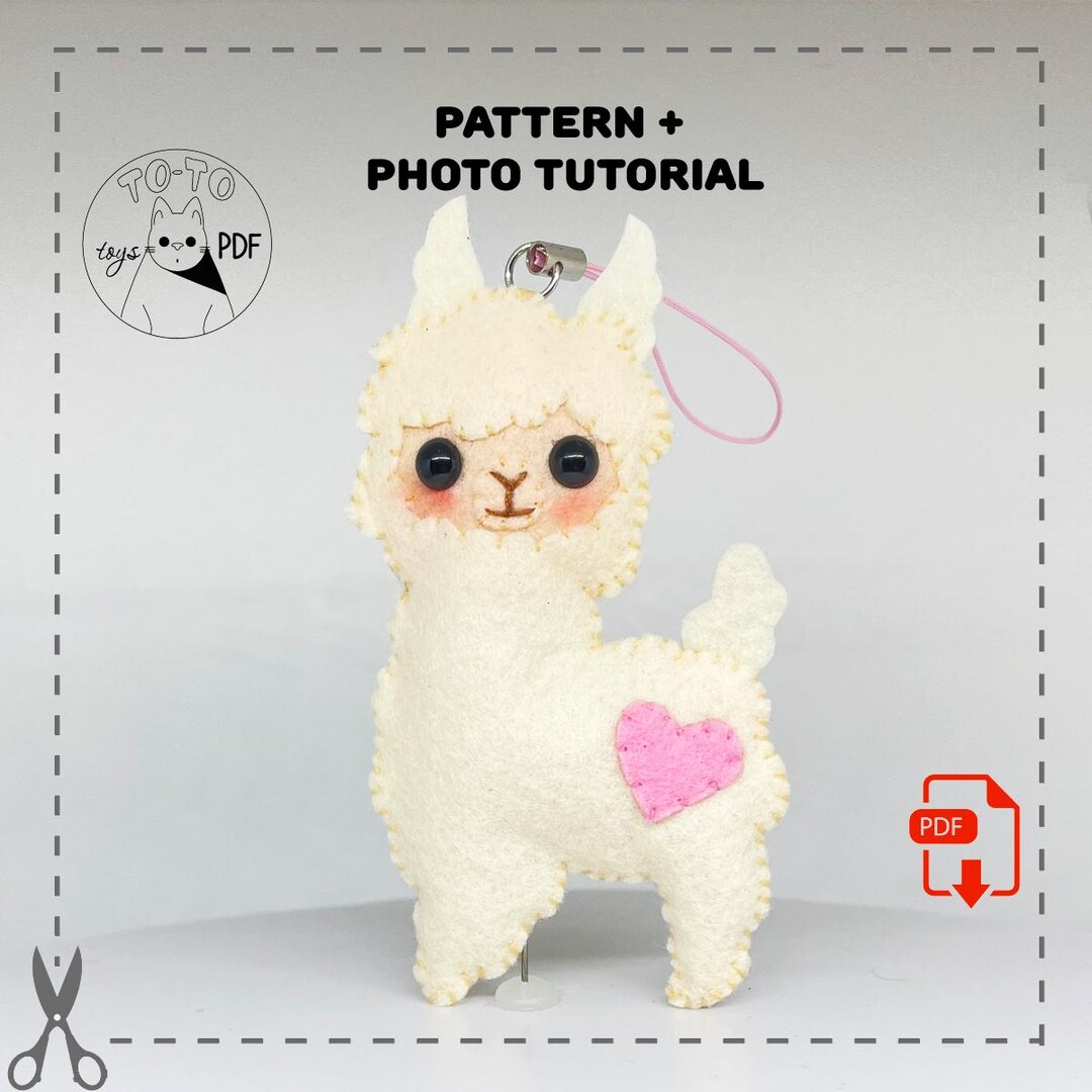 Lama Felt Pattern, Animal Pattern for Baby Mobile. Lama Decor, Sewing ...