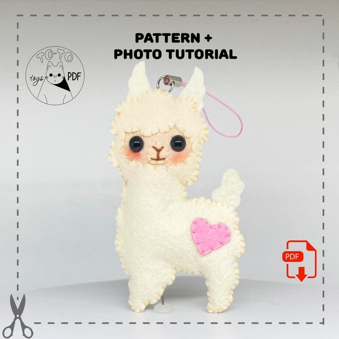 Lama Felt Pattern, Animal Pattern for Baby Mobile. Lama Decor, Sewing ...