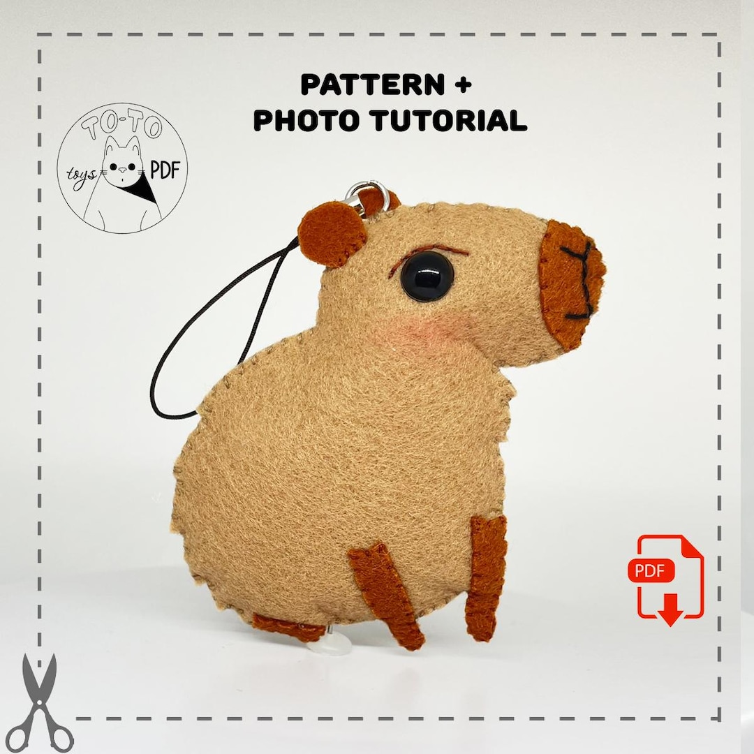 Capybara Felt Pattern. Capybara Keychain Ornament. Animal Felt Pattern ...