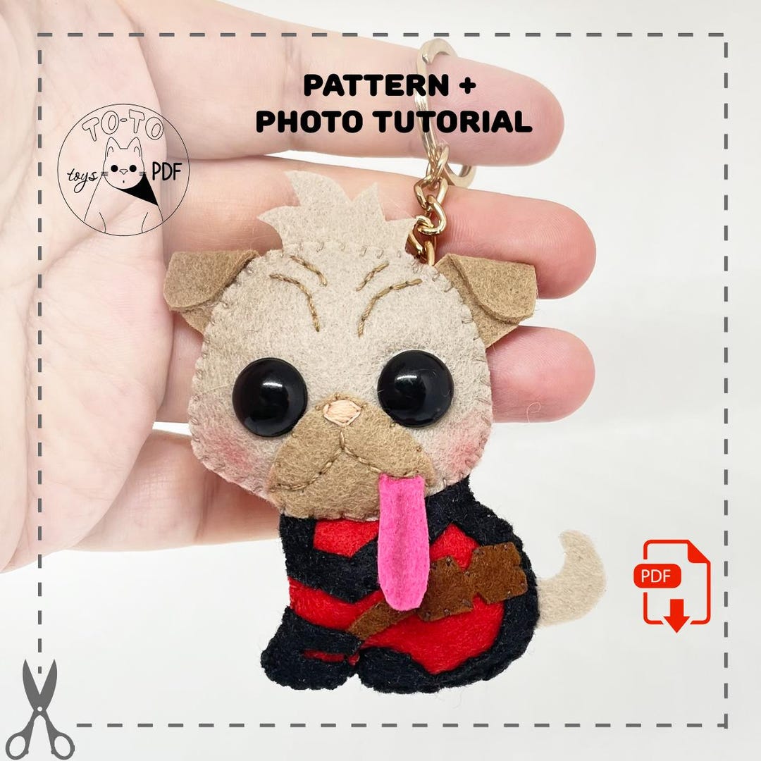 Ugly Felt Dog Pattern. Car Keychain Pattern. Character Movie. Easy ...