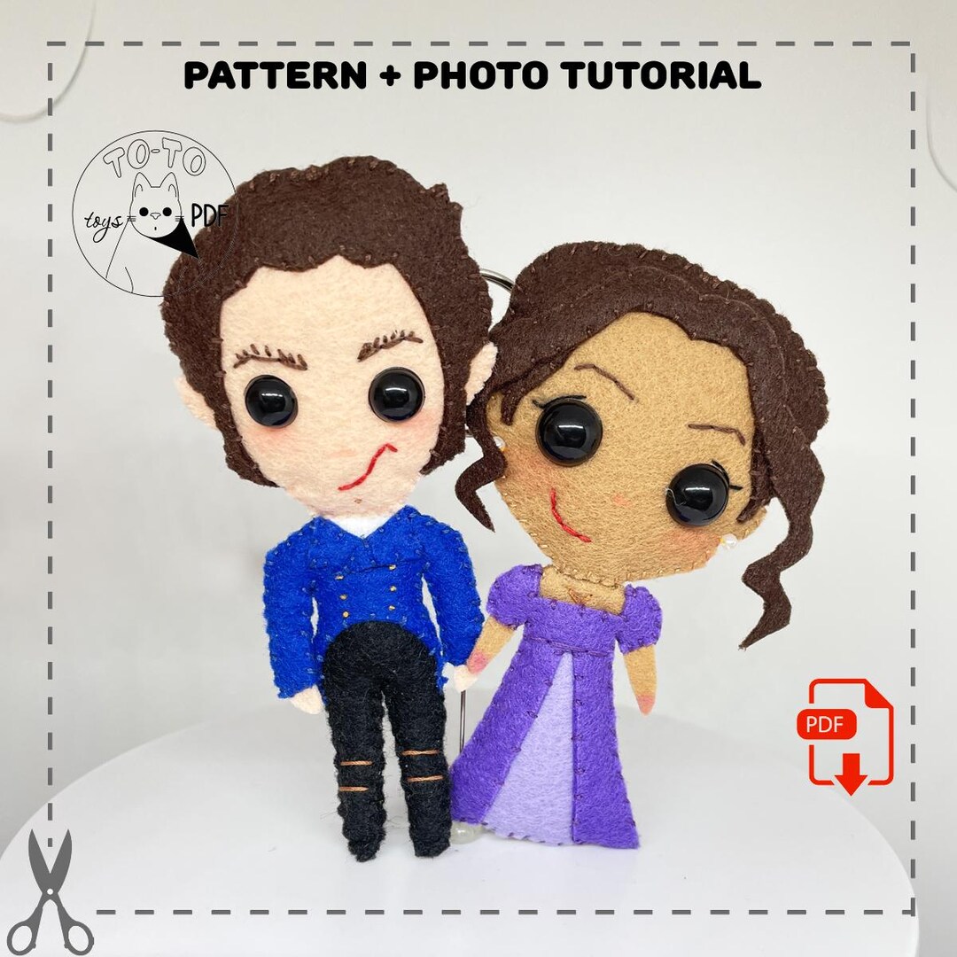 Felt Pattern Cute Couple. Movie Craft Idea, Felt Figure Pattern, Sewing ...