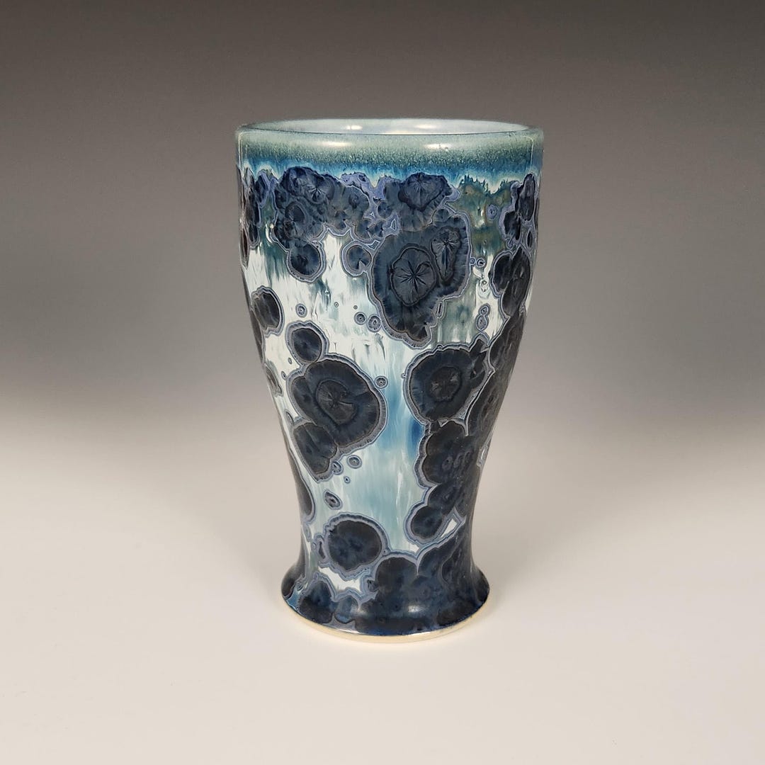 Tumbler, Tall Cup With Crystalline Glaze, Wheel Thrown, Handmade ...