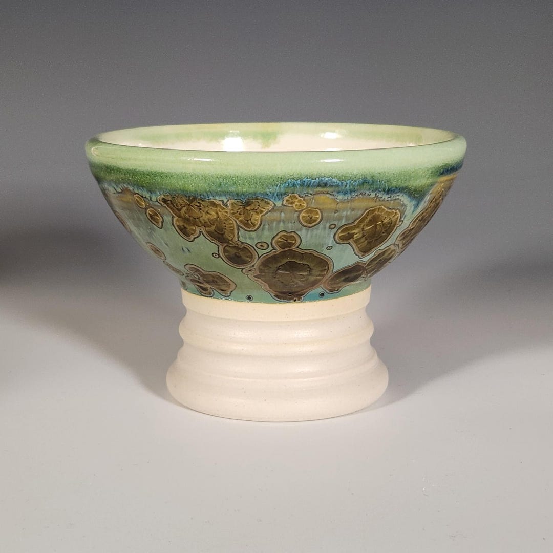 Shaving Scuttle, Shaving Mug, Pedestal Bowl With Crystalline Glaze ...