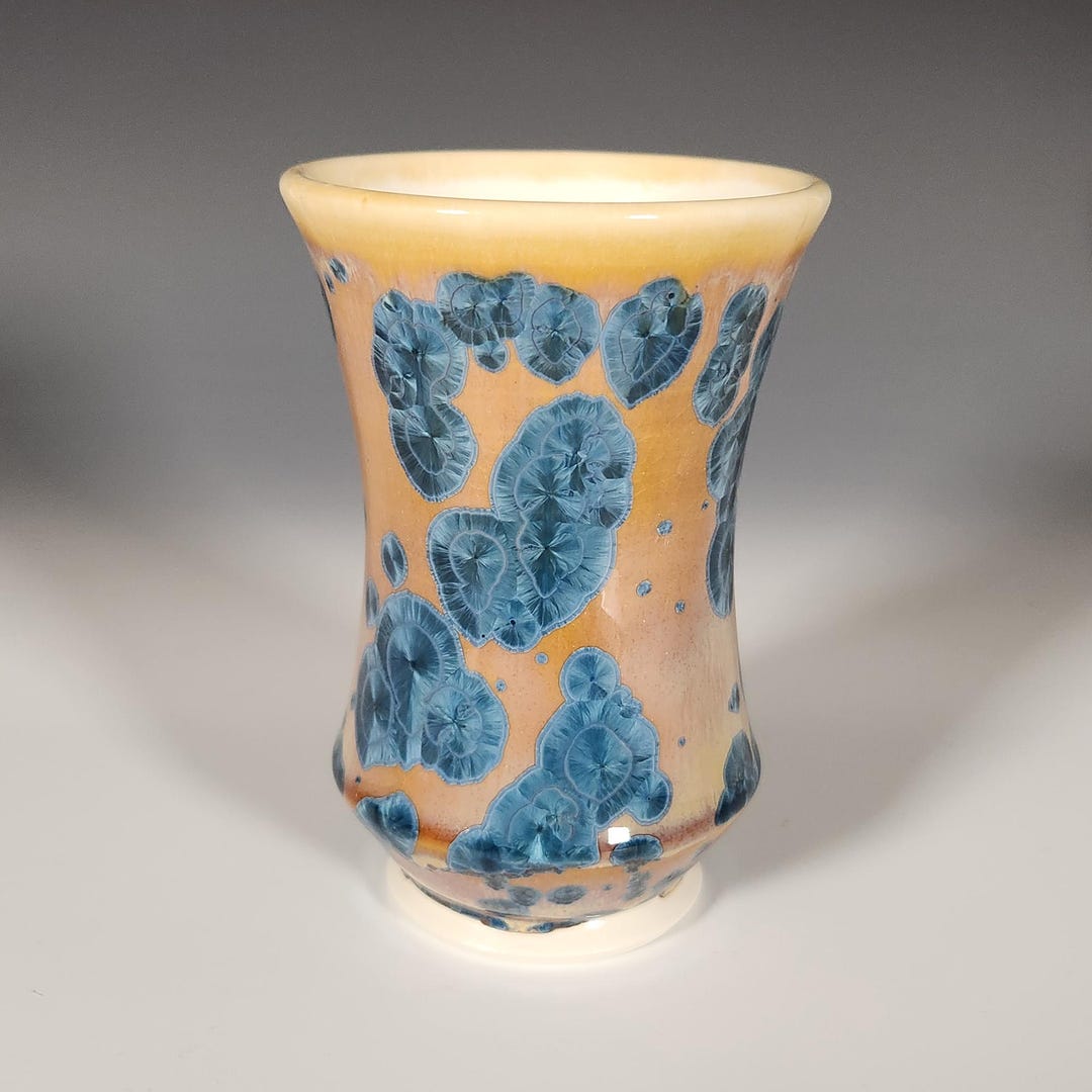 Tumbler, Tall Cup With Crystalline Glaze, Wheel Thrown, Handmade ...