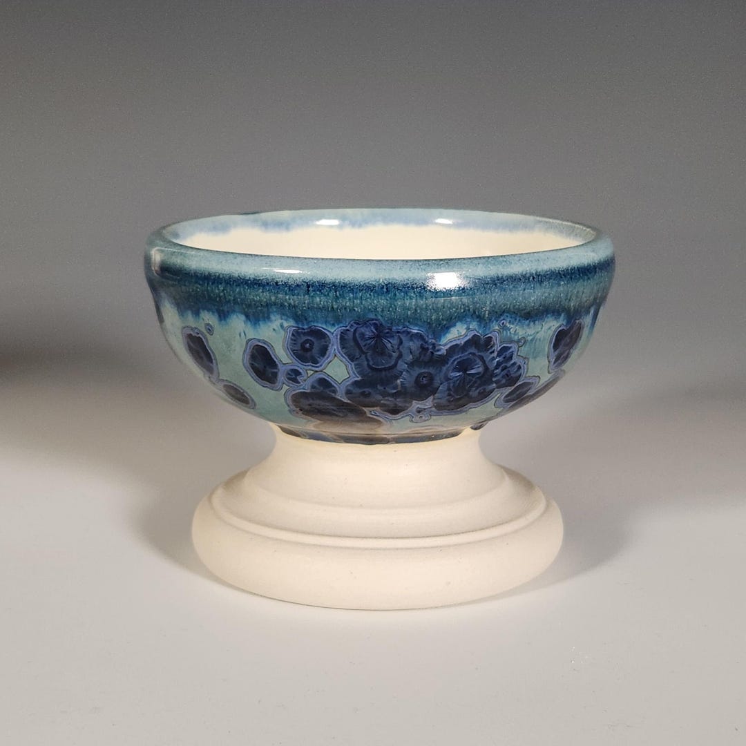 Shaving Scuttle, Shaving Mug, Pedestal Bowl With Crystalline Glaze ...