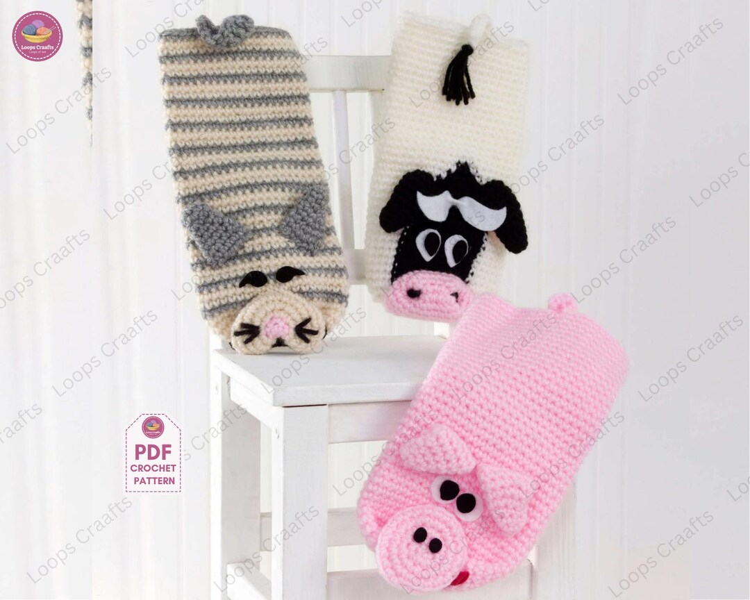 Farm Hand Puppets Patterns PDF Bundle Crochet Farm Animal Puppets ...
