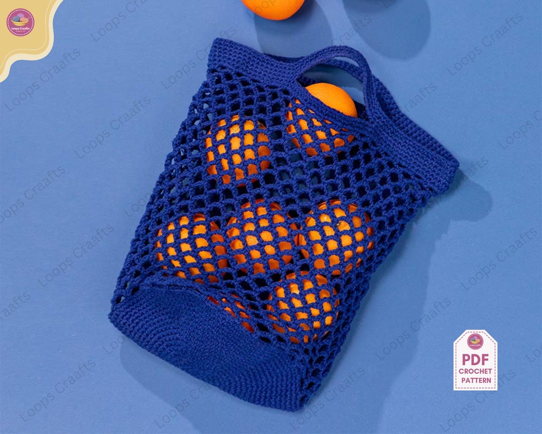 Crochet String Shopping Bag Pattern Beach Tote Bag Summer Handbag Net ...
