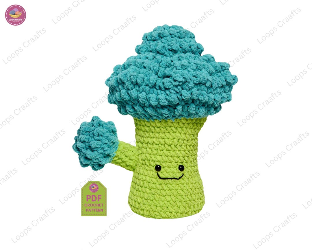 CROCHET BROCCOLI PATTERN, Amigurumi Crochet Vegetable Pattern, Cute ...