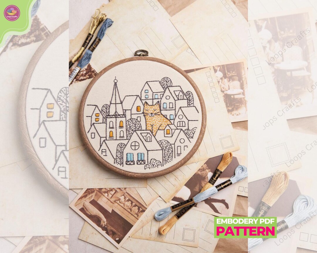 House and Garden Embroidery Pattern Cute Home Embroidery PDF DIY ...