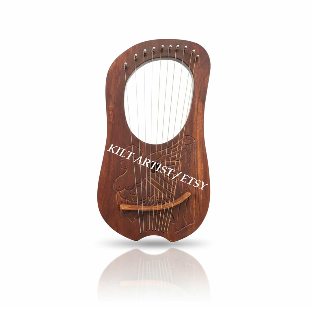 Rosewood Lyre Harp - Lady Design, Handcrafted 10-string Wooden ...