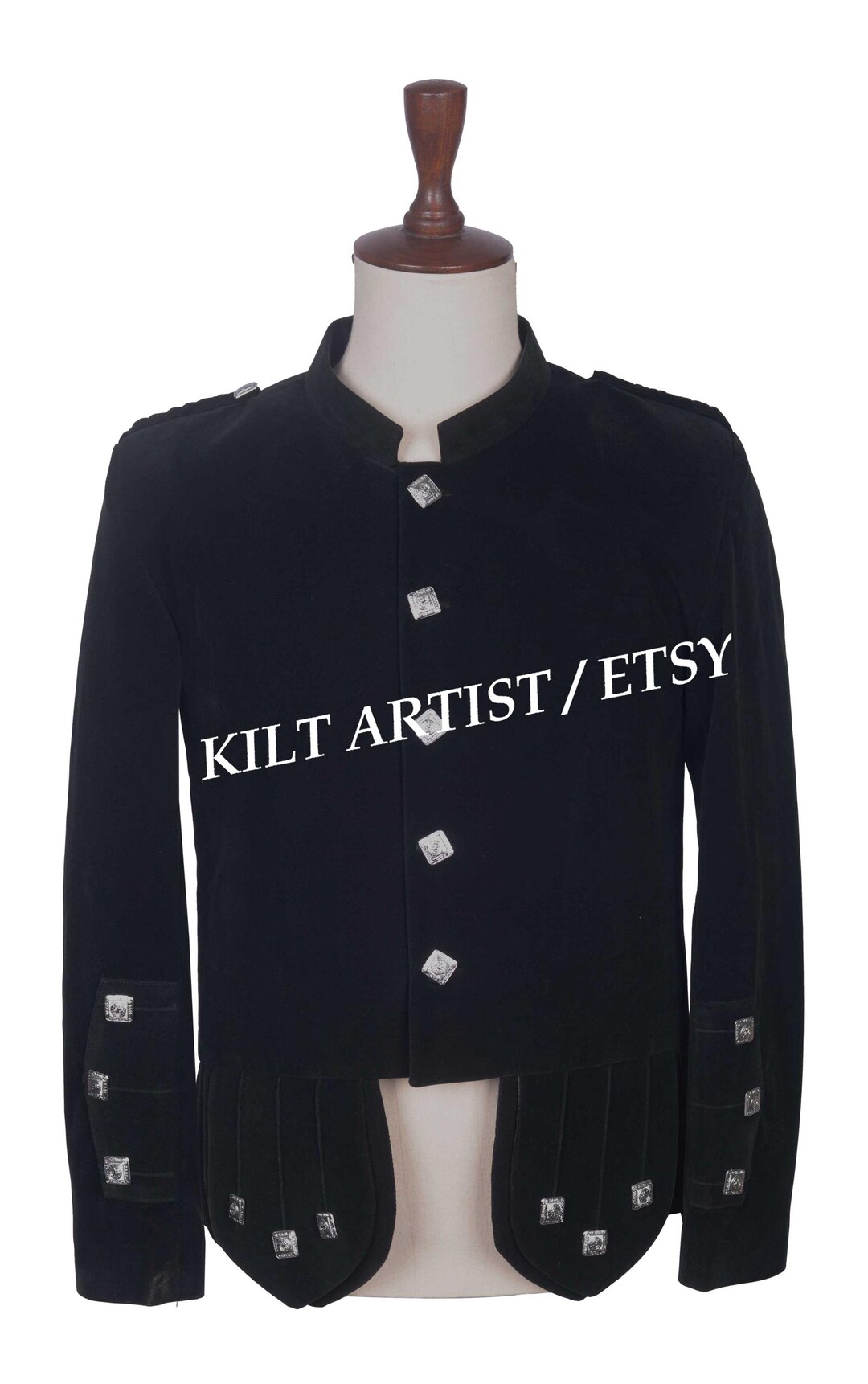 Rifle Green Velvet Kenmore Doublet Jacket - 5 Button Scottish Kilt ...