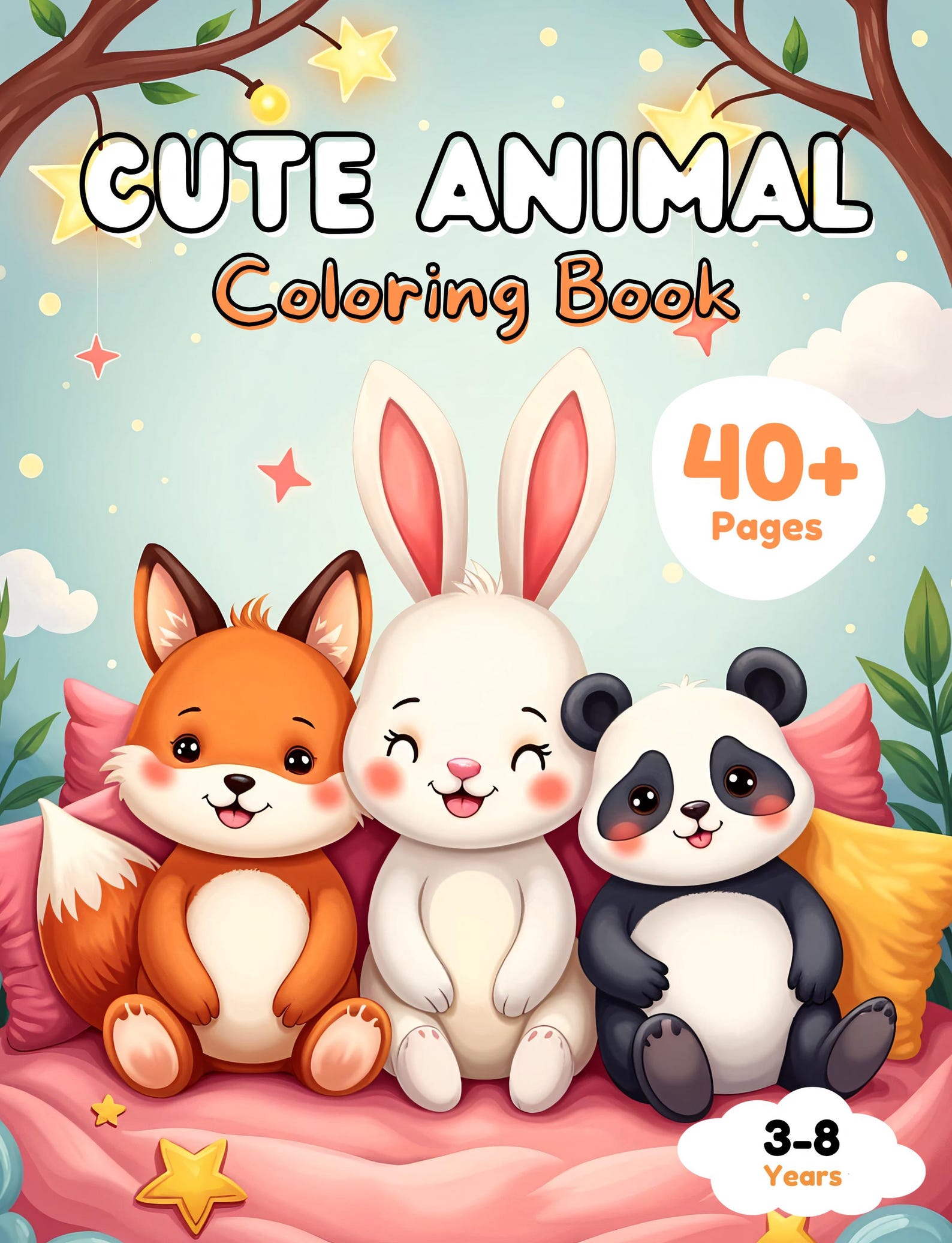 Cute Animal Coloring Book | 40+ Printable Pages (PDF & PNG) - Etsy
