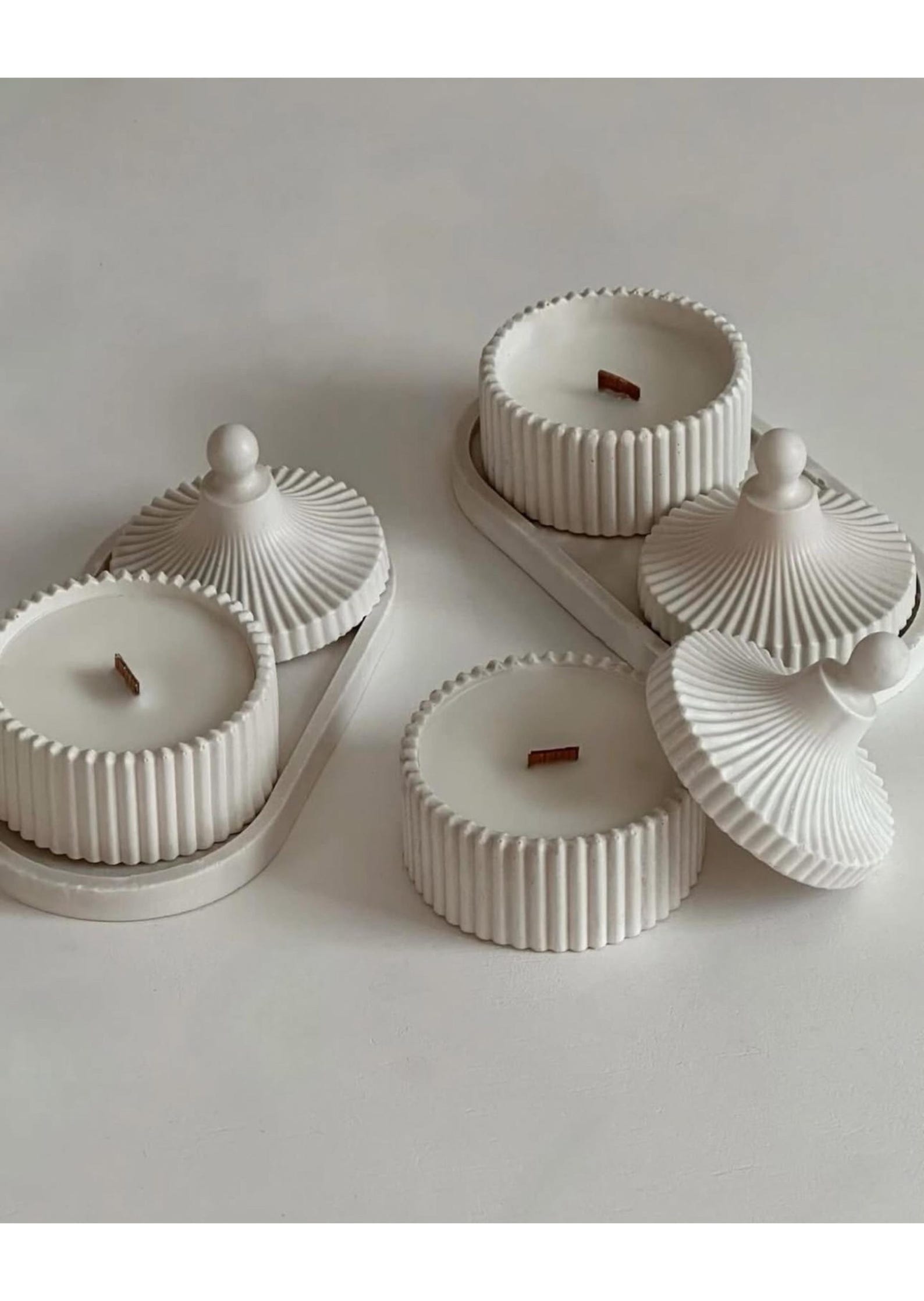 Handcrafted Gypsum White Home Decor – Jewelry Storage, Candle Holder ...