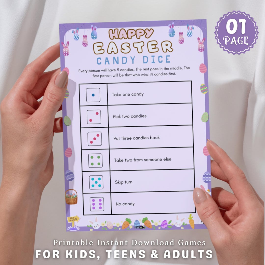 Easter Egg Dice Game | Fun Printable Easter Party Game for Kids ...