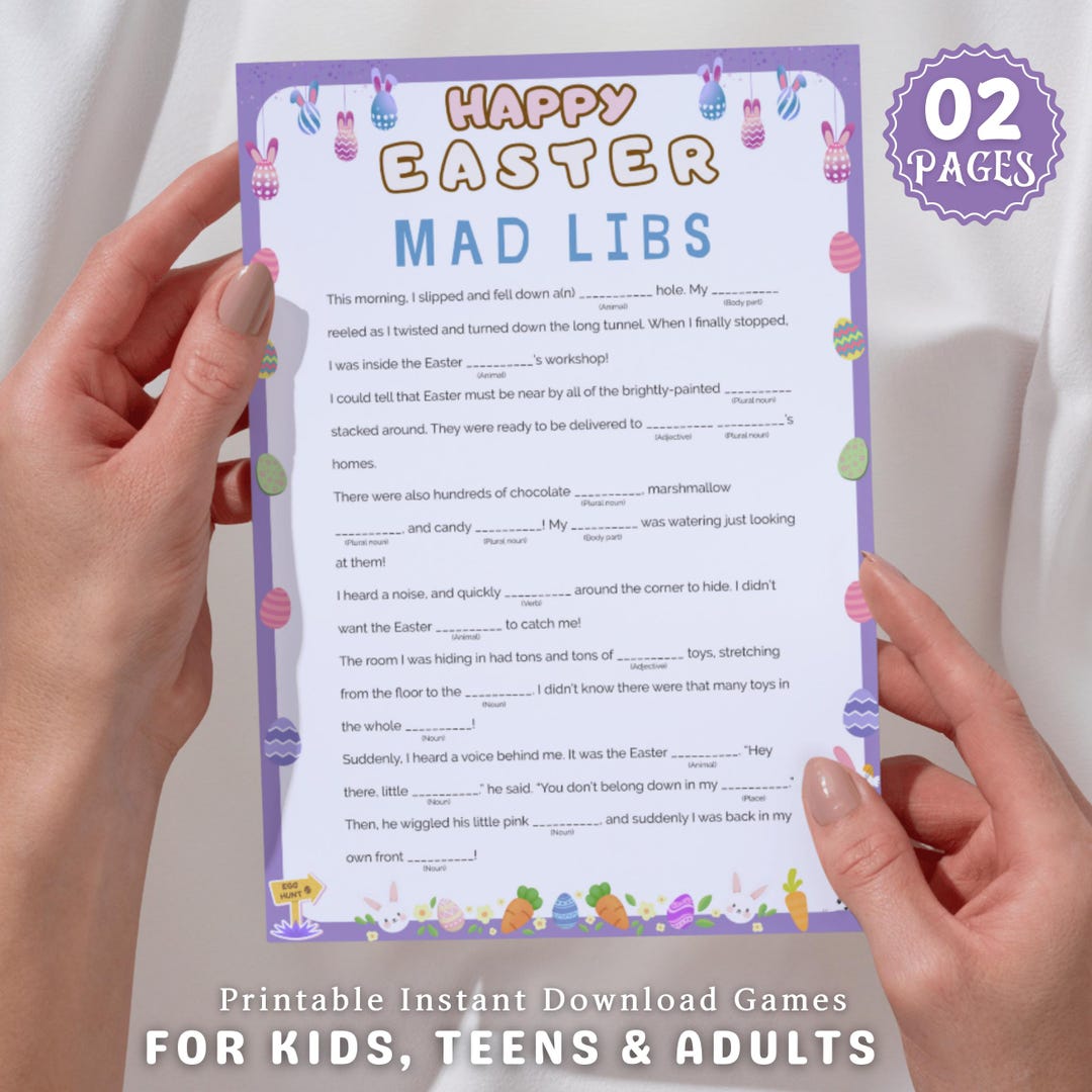 Easter Mad Libs Game | Fun Fill-in-the-blanks Activity | Printable ...