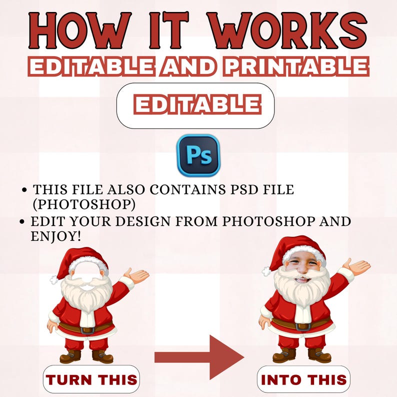 Santa Add Your Face Bundle – 35+ Editable Christmas Templates, Face-in ...