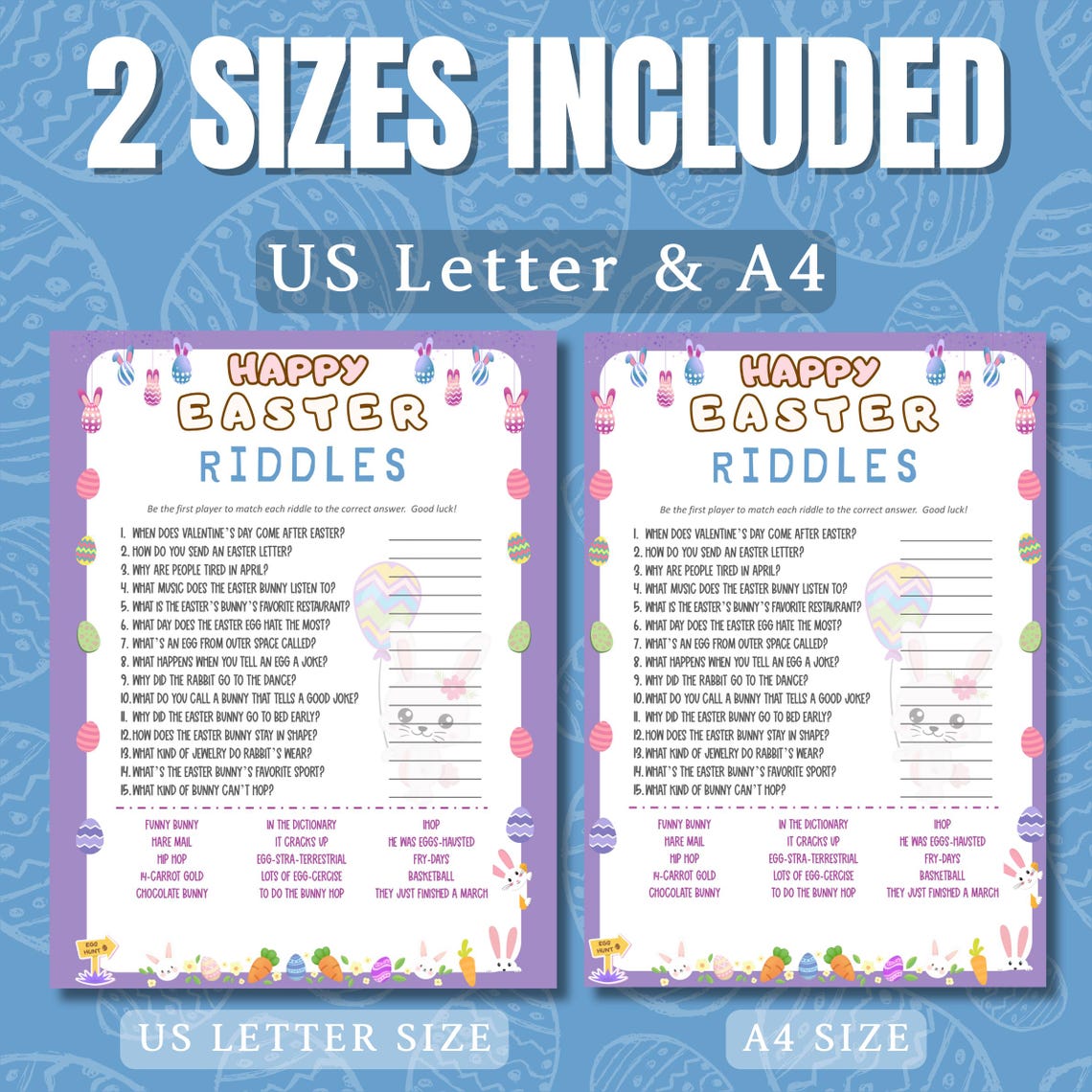 Easter Riddle Me This Game, Fun Easter Party Game, Easter Trivia and ...