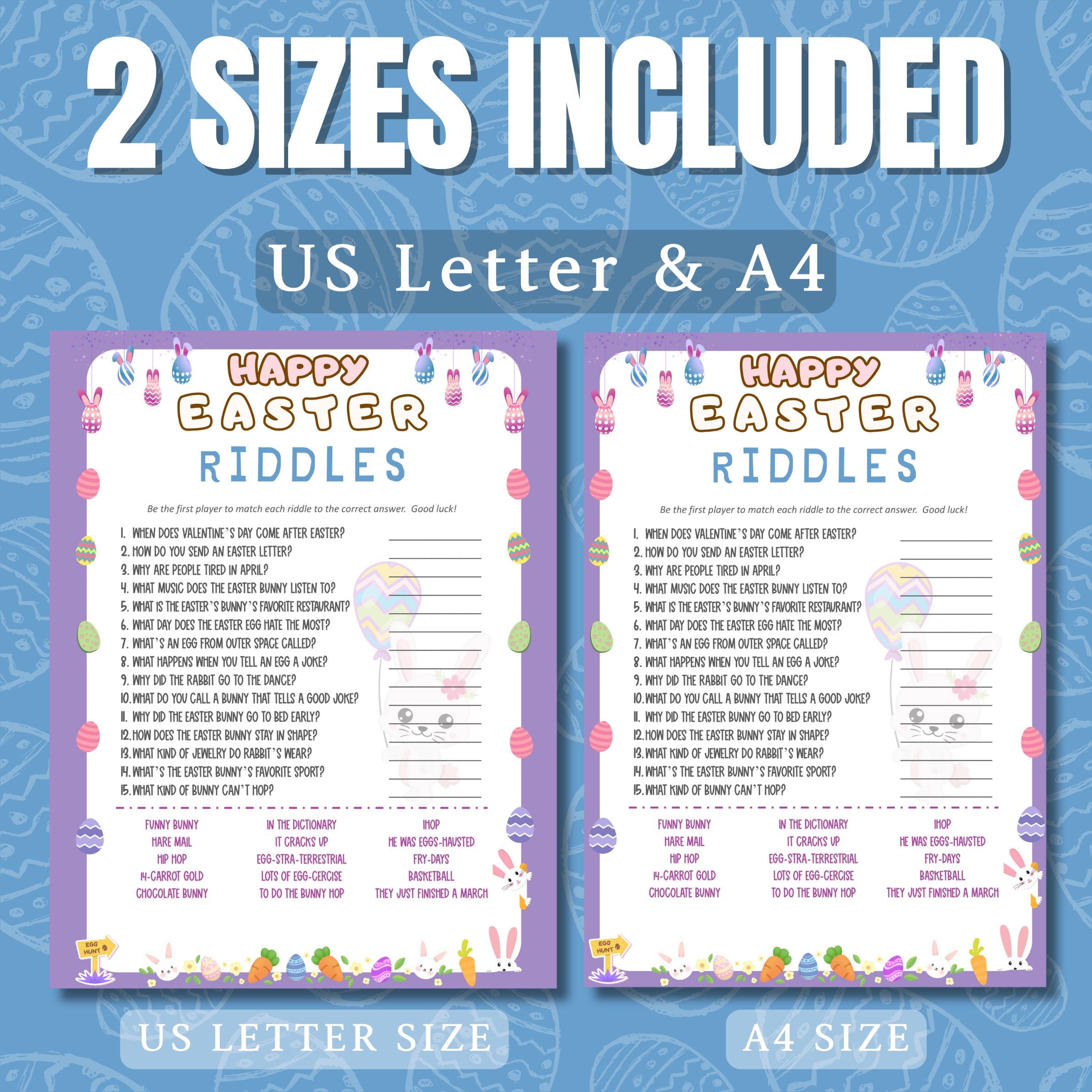 Easter Riddle Me This Game, Fun Easter Party Game, Easter Trivia and ...