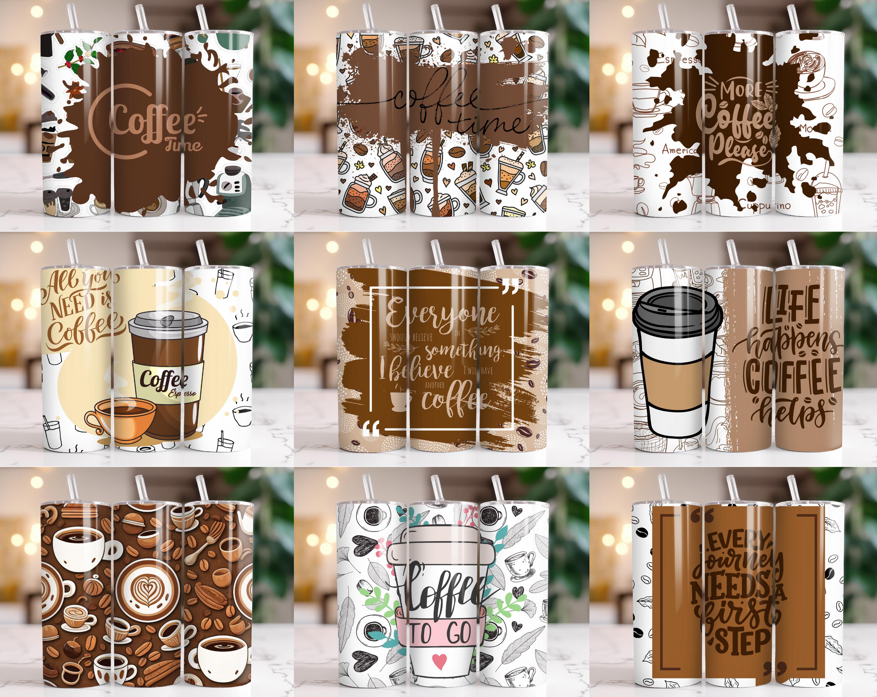 100+ Coffee Tumbler Wraps Bundle | 20oz Skinny Tumbler PNG | Funny ...