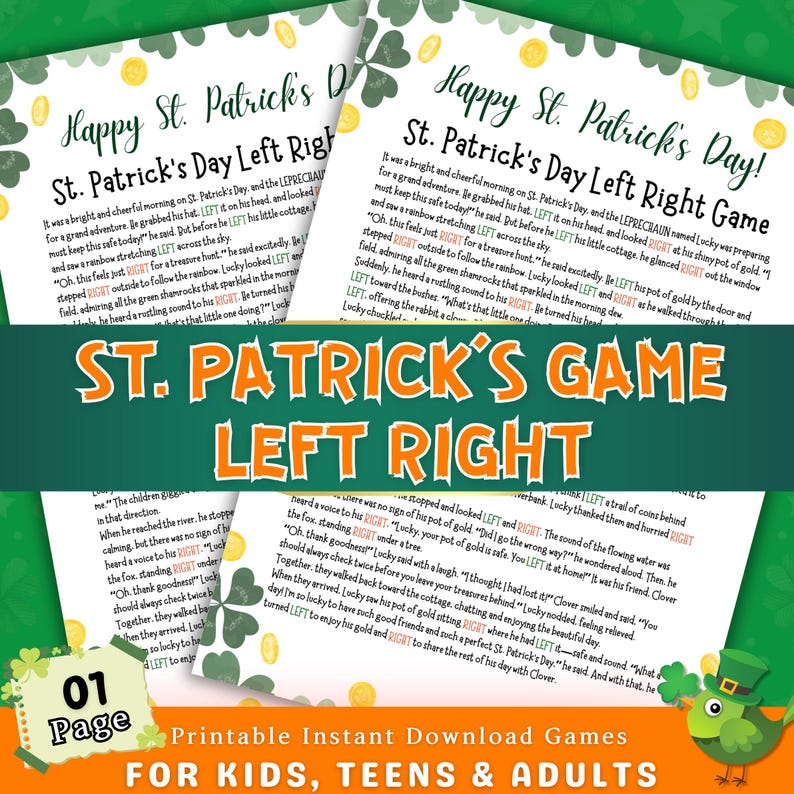 St. Patrick's Day Left Right Game | Fun Pass the Present Game | Irish ...