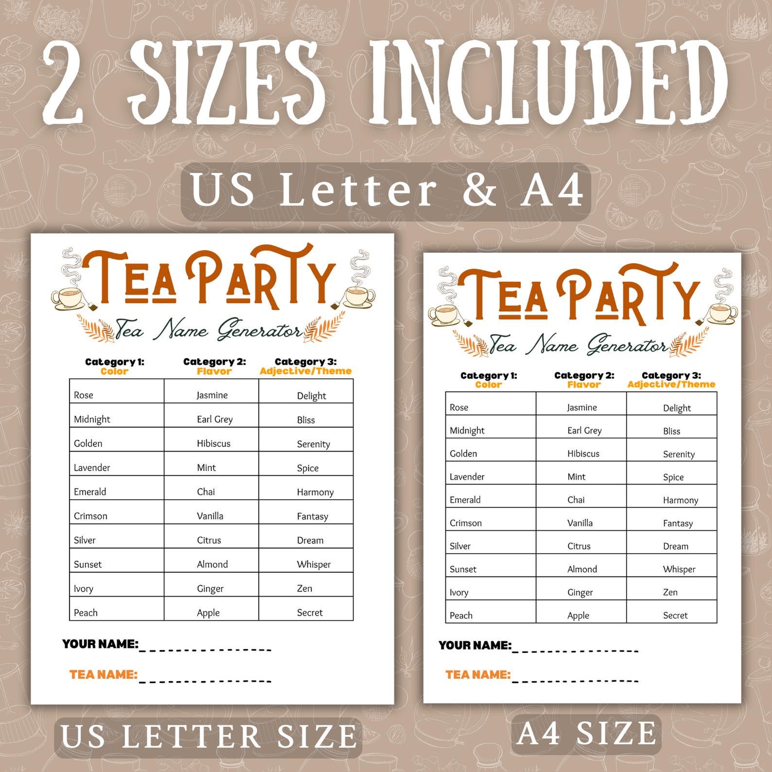 Tea Party Games MEGA Bundle | 40+ Printable Activities for Adults ...