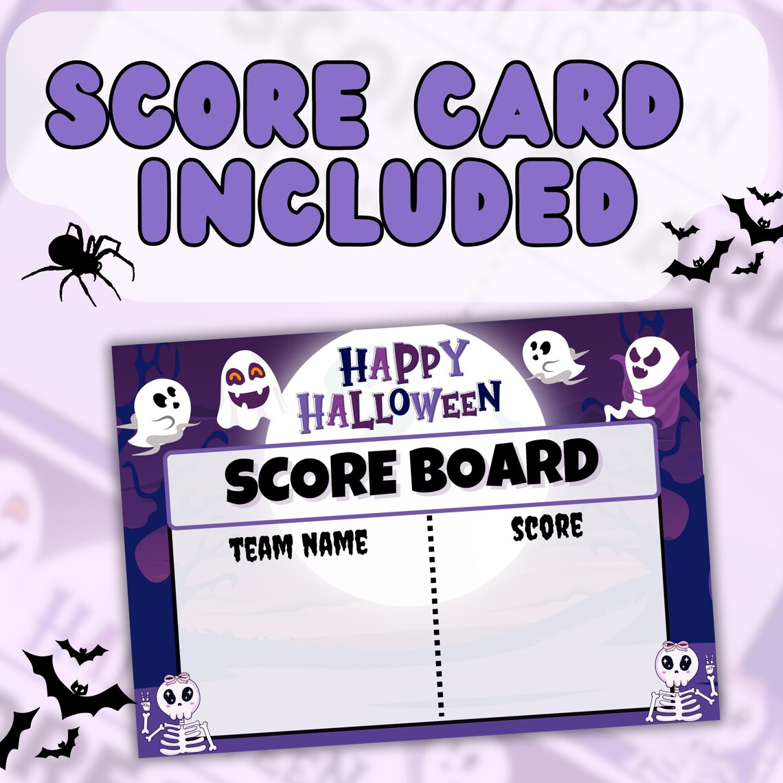 Halloween Family Feud Printable Game – 25 Pages, Host & Player Cards ...