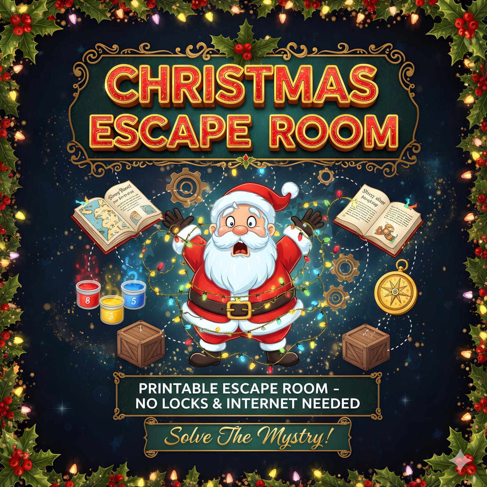 Christmas Escape Room Printable – Save Santa DIY Kit | At-home Print ...