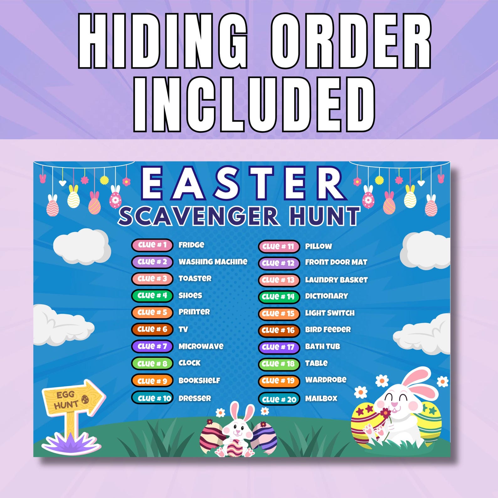 Printable Easter Indoor Scavenger Hunt for Kids | Fun Easter Egg Hunt ...