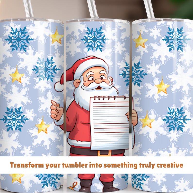Tumbler Wraps 20oz Skinny Santa Christmas Bundle, 100+ Sublimation ...