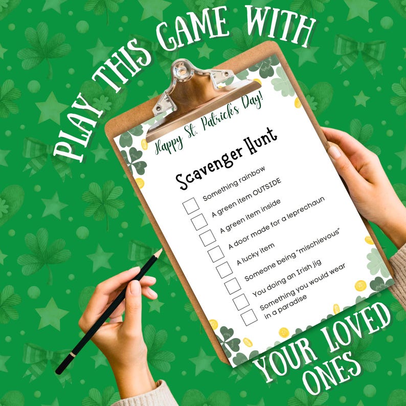 St. Patrick's Day Scavenger Hunt | Fun Printable Game for Kids & Adults ...