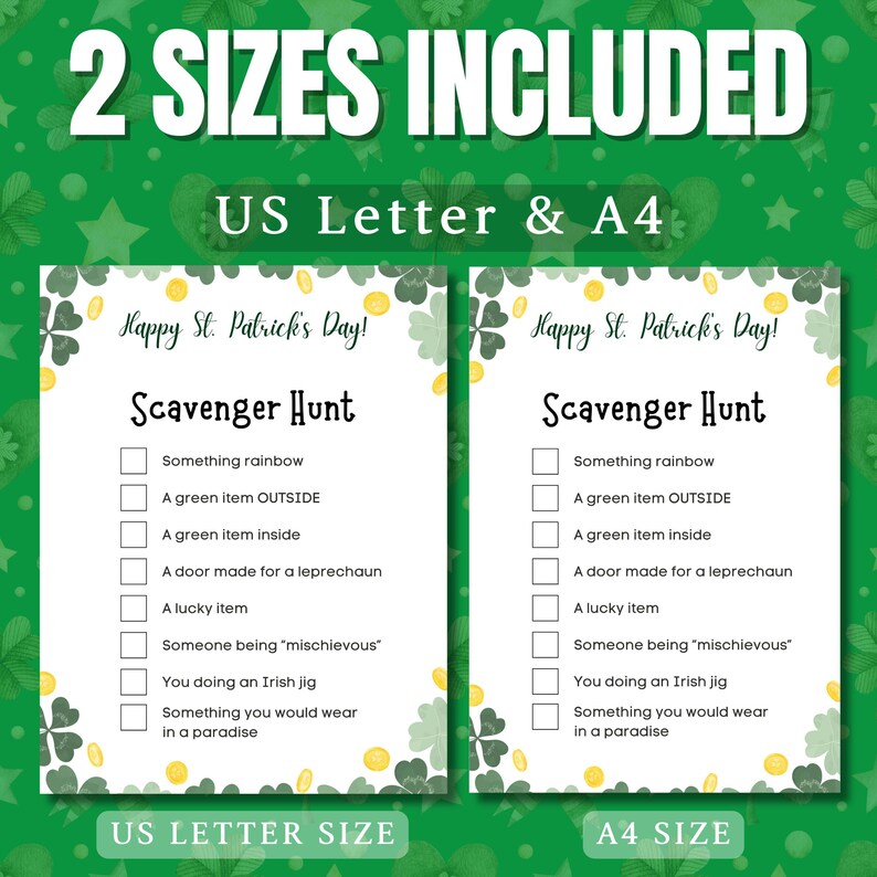 St. Patrick's Day Scavenger Hunt | Fun Printable Game for Kids & Adults ...