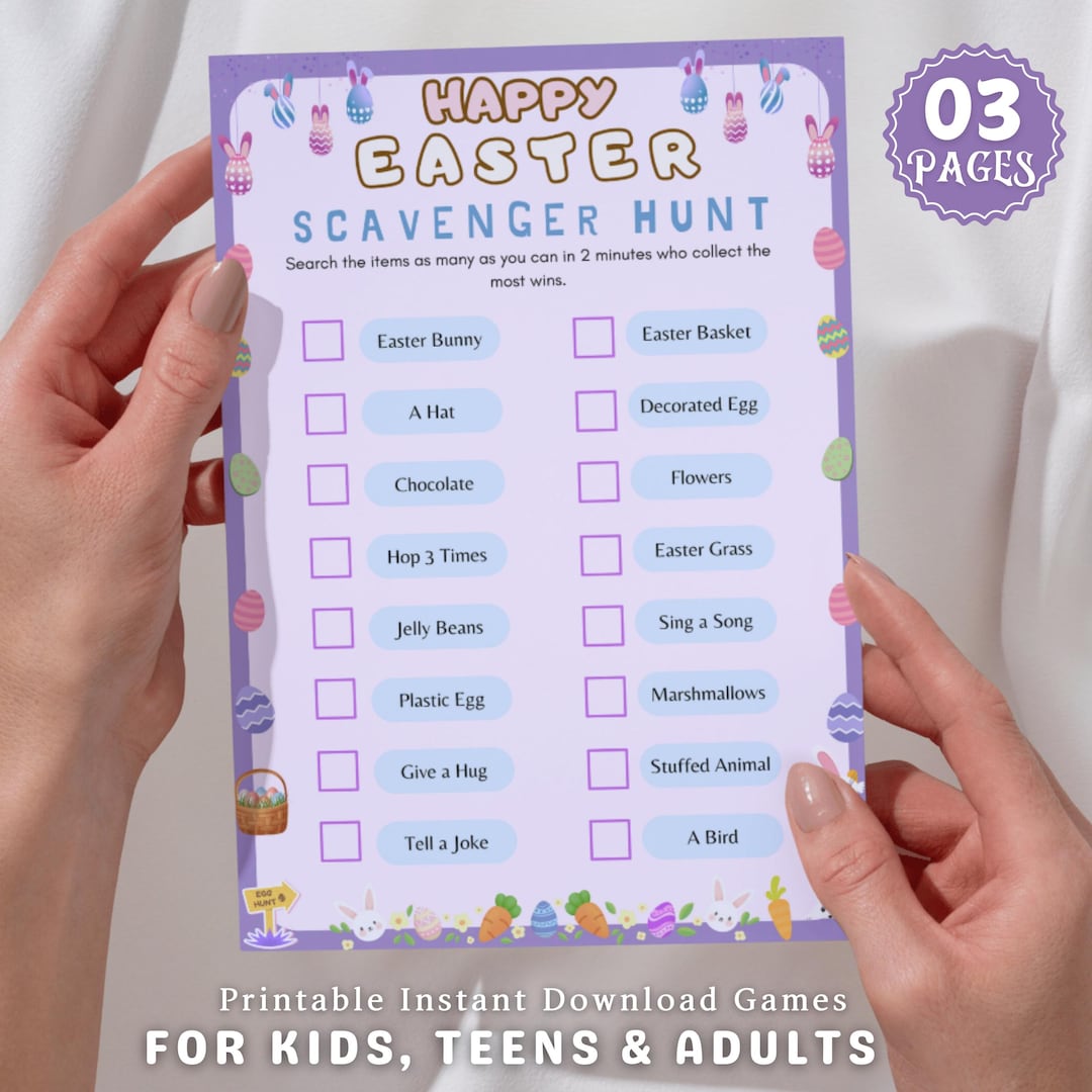 Easter Scavenger Hunt for Teens, Indoor Easter Treasure Hunt | Fun ...